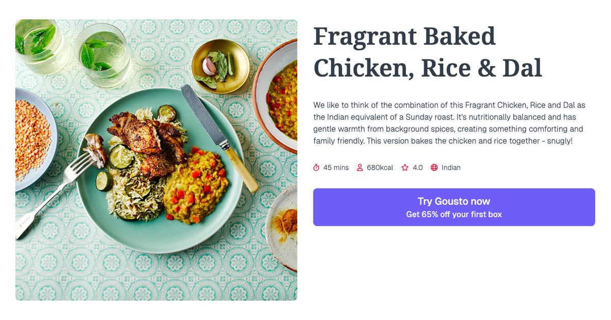 Fragrant Baked Chicken, Rice & Dal (45 mins) | Gousto Recipe Search