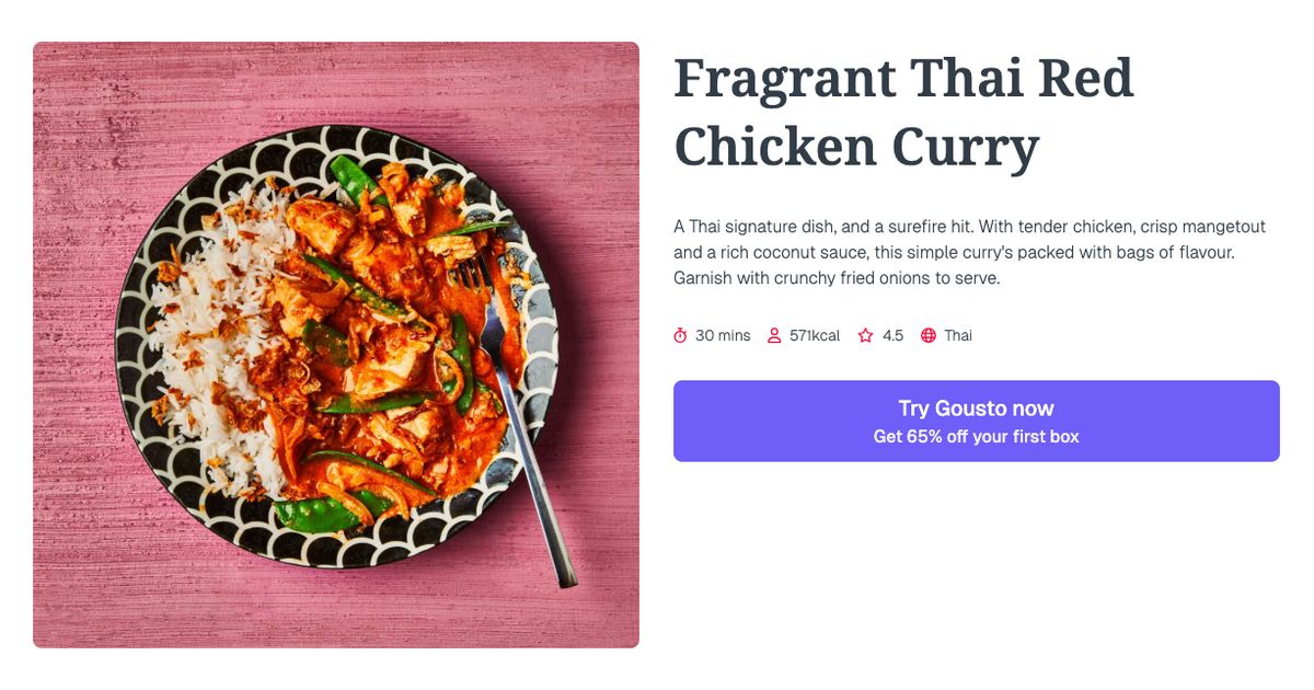 Fragrant Thai Red Chicken Curry (30 mins) | Gousto Recipe Search