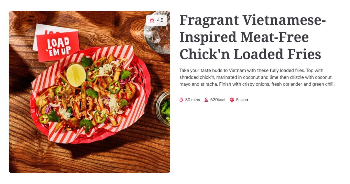 Fragrant Vietnamese-Inspired Meat-Free Chick'n Loaded Fries (30 mins ...