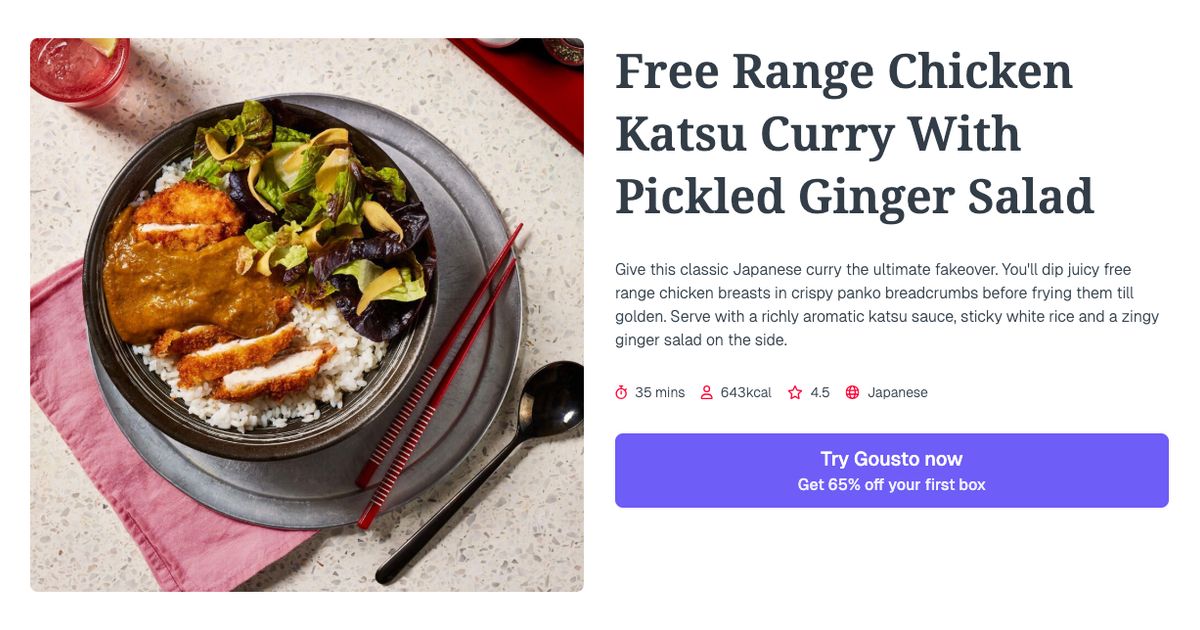 Free Range Chicken Katsu Curry With Pickled Ginger Salad (35 mins) | Gousto Recipe Search