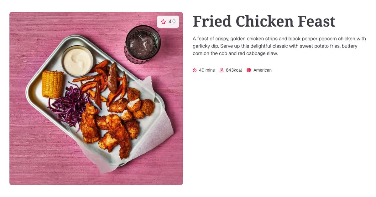 Fried Chicken Feast (40 mins) | Gousto Recipe Search