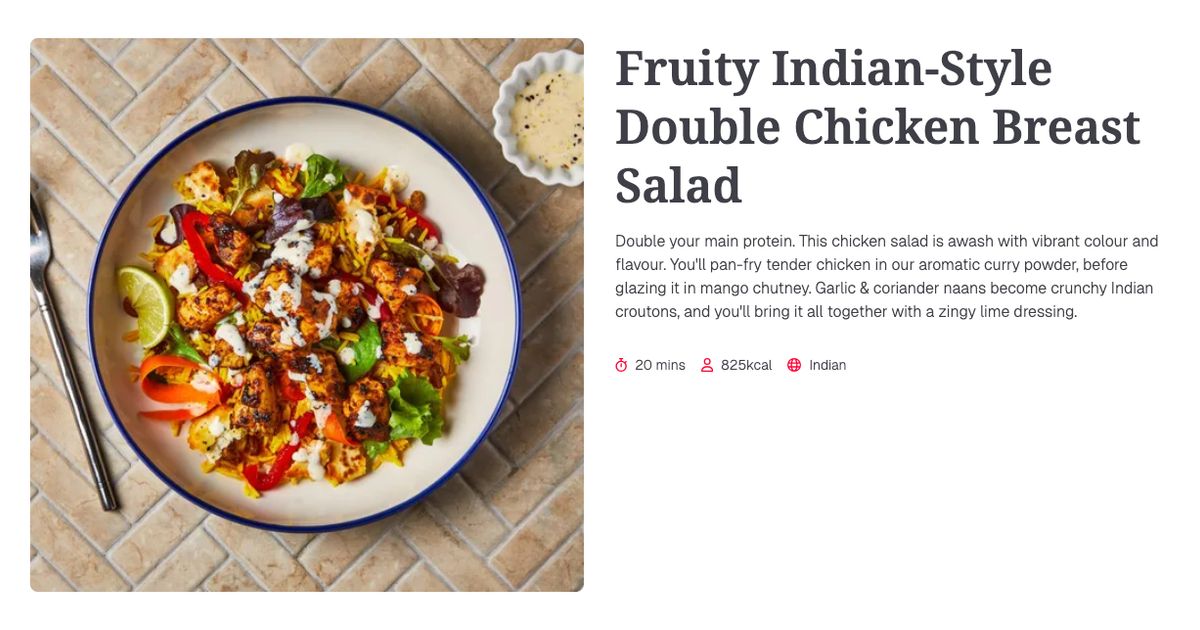 Fruity Indian-Style Double Chicken Breast Salad (20 mins) | Gousto ...