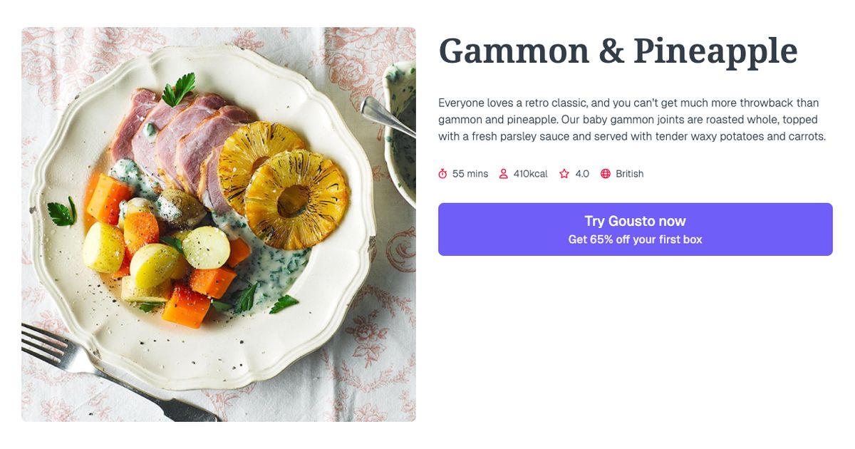 Gammon & Pineapple (55 mins) | Gousto Recipe Search