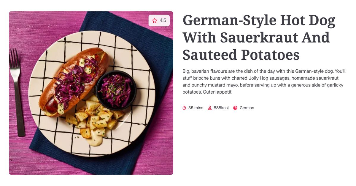 German-Style Hot Dog With Sauerkraut And Sauteed Potatoes (35 mins ...