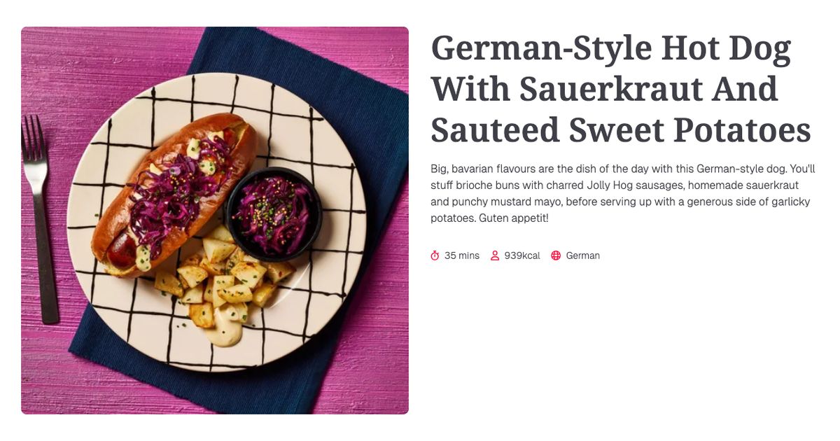 German-Style Hot Dog With Sauerkraut And Sauteed Sweet Potatoes (35 ...