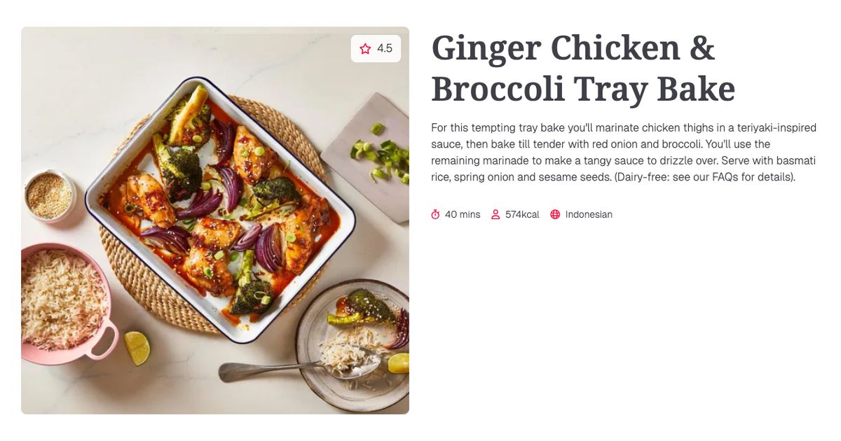 Ginger Chicken & Broccoli Tray Bake (40 mins) | Gousto Recipe Search
