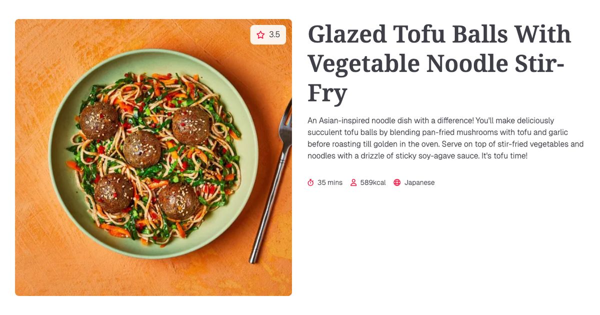 Glazed Tofu Balls With Vegetable Noodle Stir-Fry (35 mins) | Gousto ...