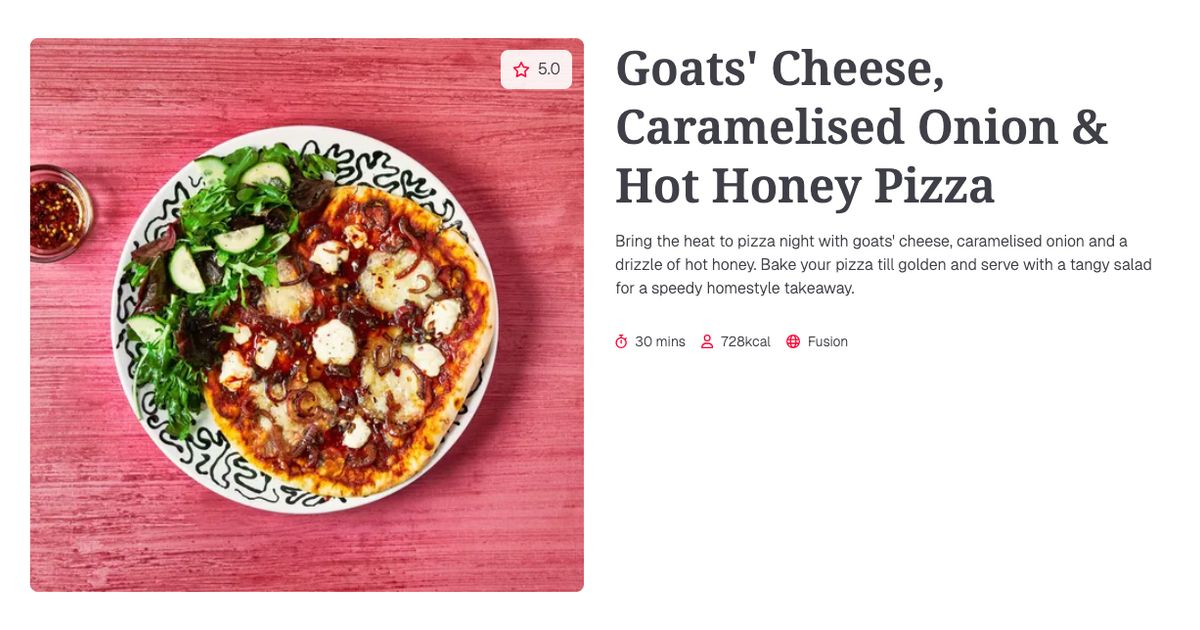 Goats' Cheese, Caramelised Onion & Hot Honey Pizza (30 mins) | Gousto ...