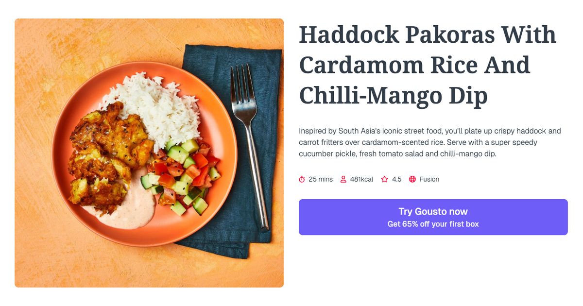 Haddock Pakoras With Cardamom Rice And Chilli-Mango Dip (25 mins ...