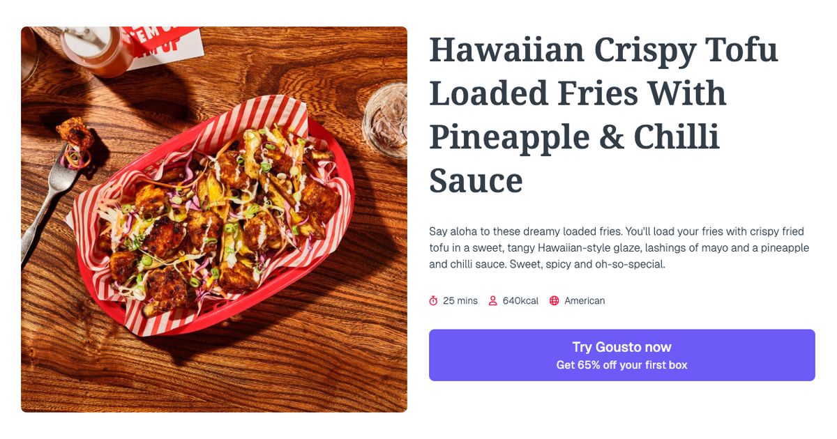 Hawaiian Crispy Tofu Loaded Fries With Pineapple & Chilli Sauce (25 ...