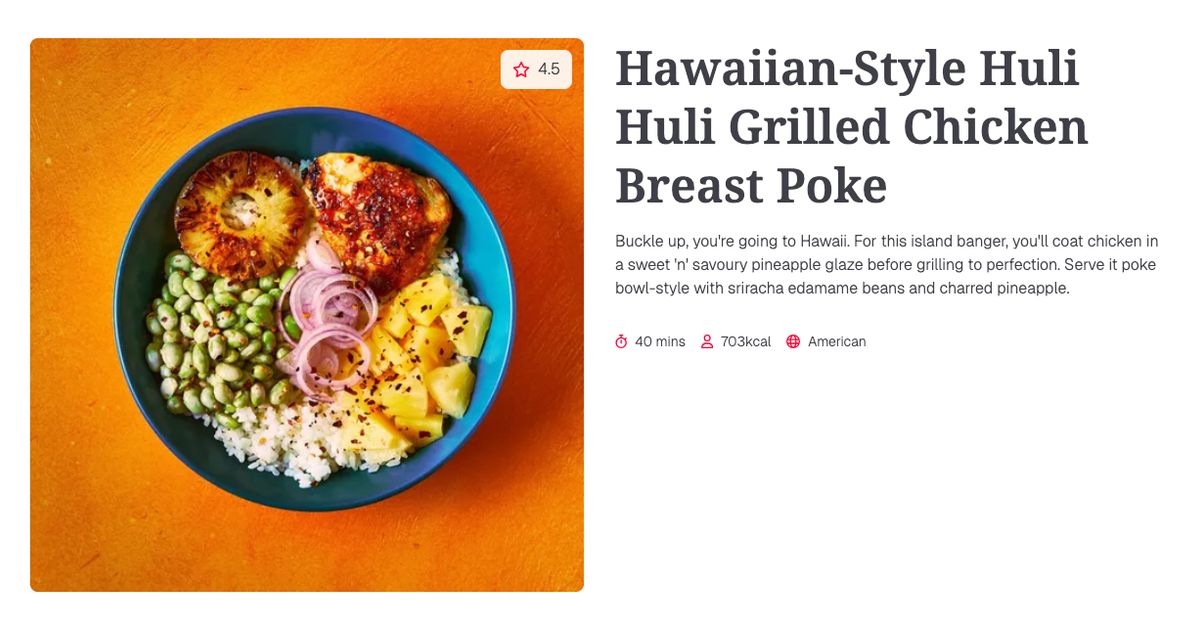 Hawaiian-Style Huli Huli Grilled Chicken Breast Poke (40 mins) | Gousto ...