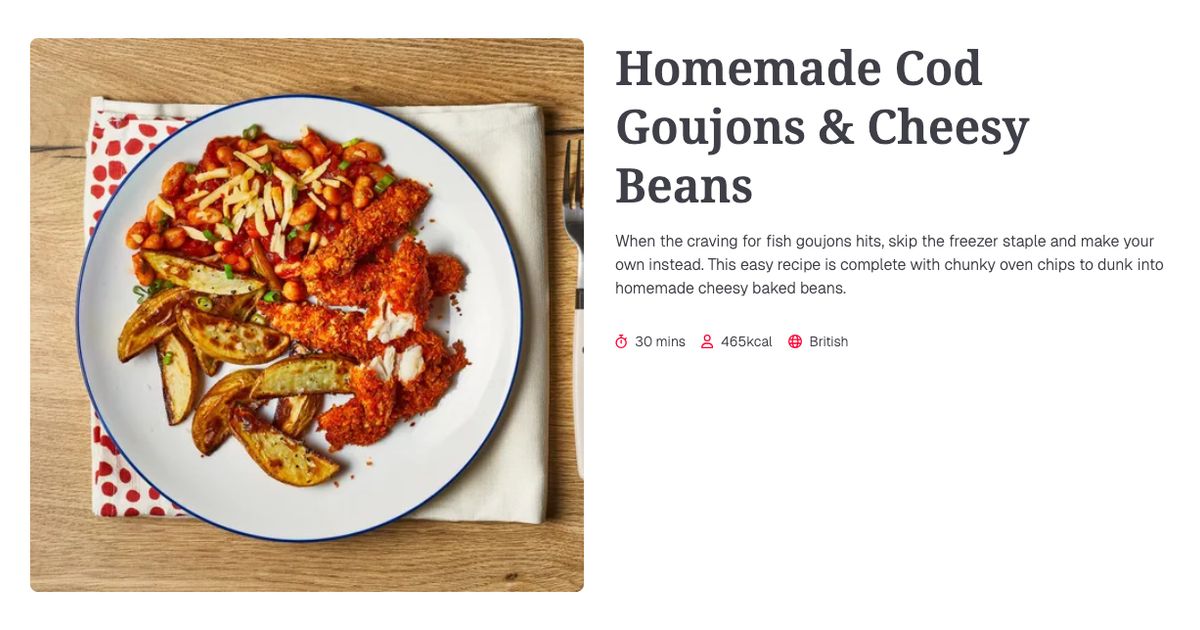 Homemade Cod Goujons & Cheesy Beans (30 mins) | Gousto Recipe Search