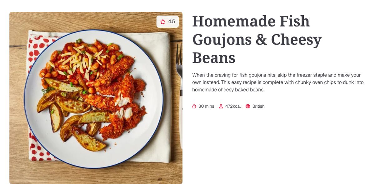 Homemade Fish Goujons & Cheesy Beans (30 mins) | Gousto Recipe Search