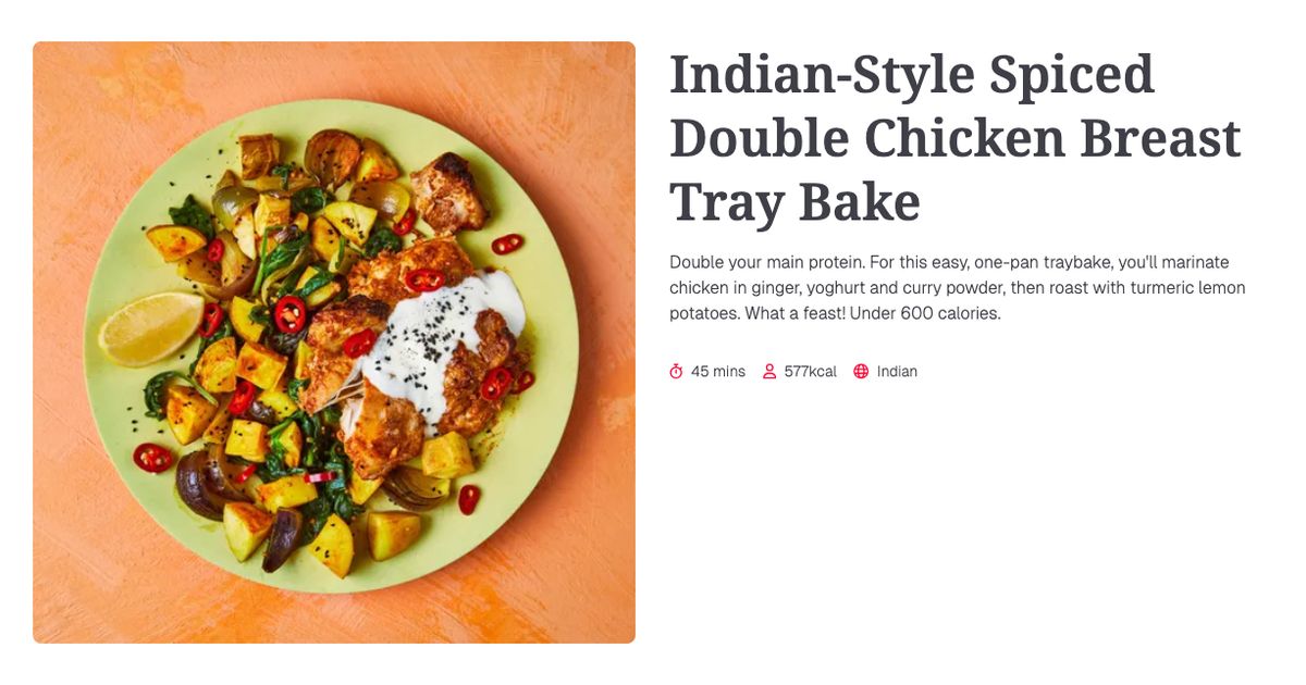 Indian-Style Spiced Double Chicken Breast Tray Bake (45 mins) | Gousto ...