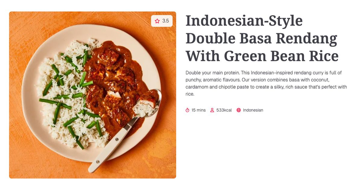 Indonesian-Style Double Basa Rendang With Green Bean Rice (15 mins ...