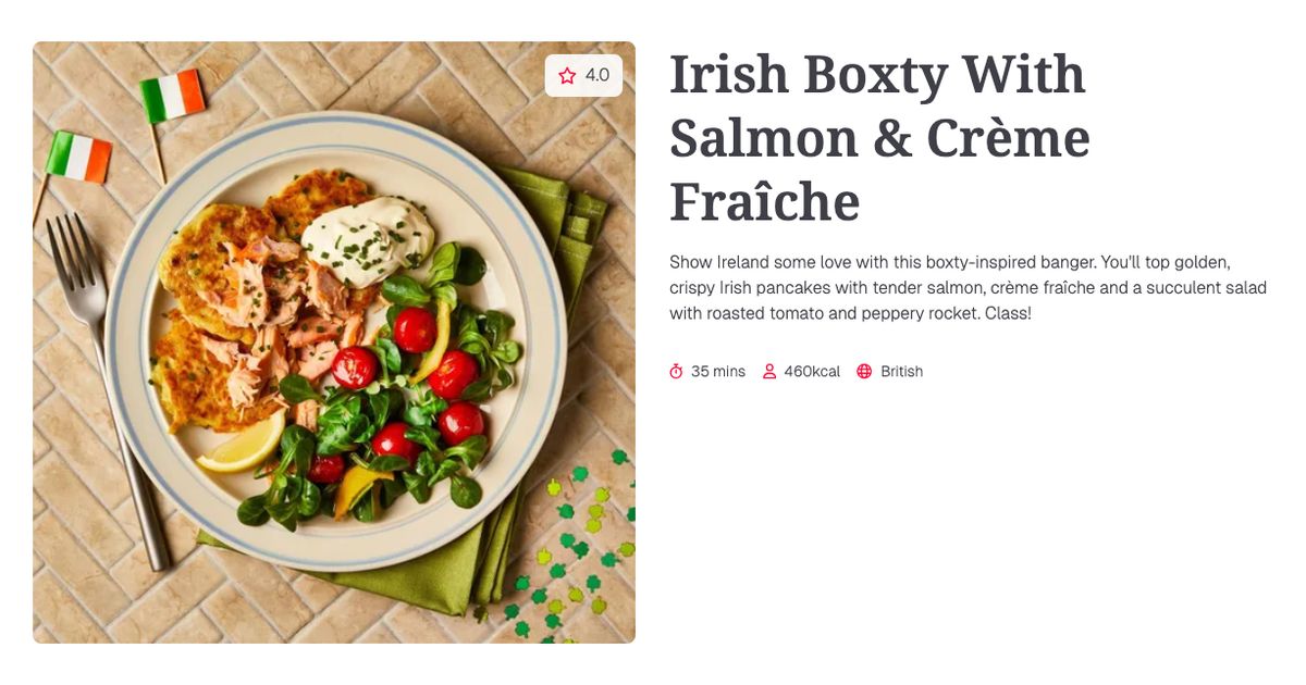 Irish Boxty With Salmon & Crème Fraîche (35 mins) | Gousto Recipe Search