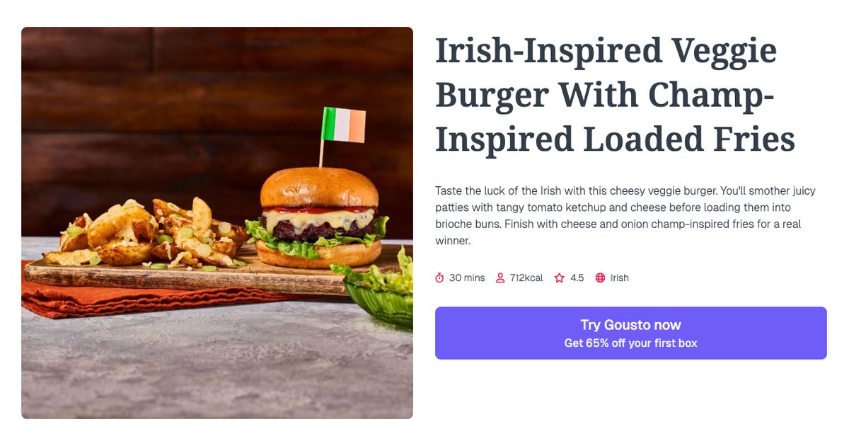 Irish-Inspired Veggie Burger With Champ-Inspired Loaded Fries (30 mins ...