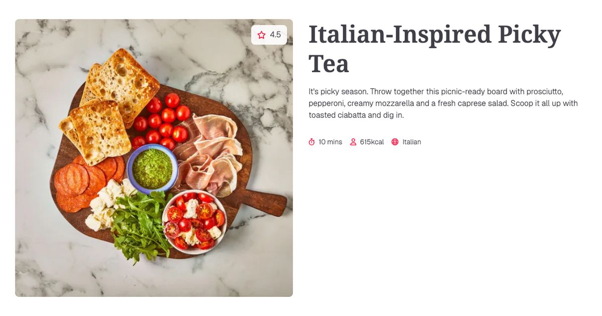 Italian-Inspired Picky Tea (10 mins) | Gousto Recipe Search