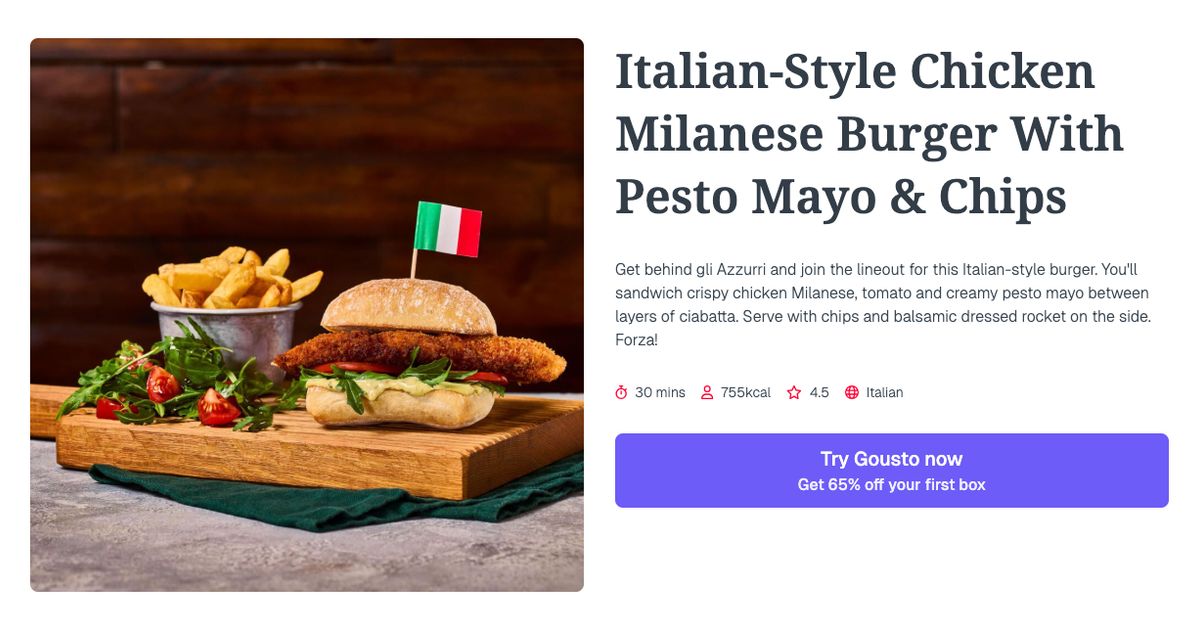 Italian-Style Chicken Milanese Burger With Pesto Mayo & Chips (30 mins ...