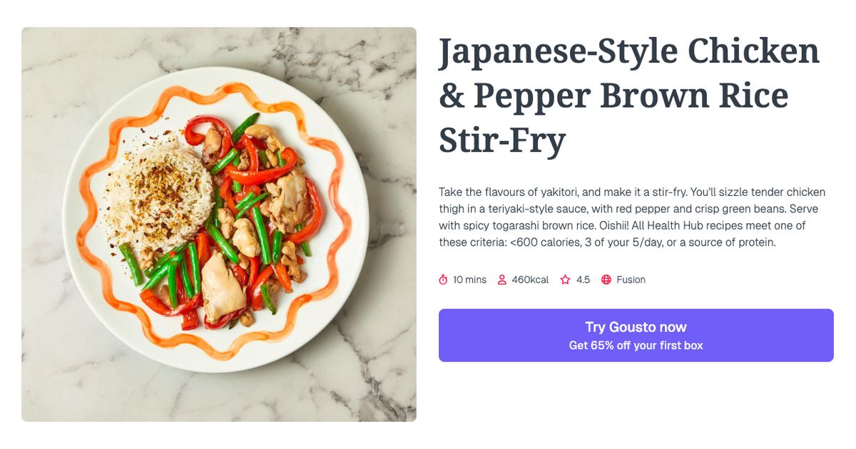 Japanese-Style Chicken & Pepper Brown Rice Stir-Fry (10 mins) | Gousto Recipe Search