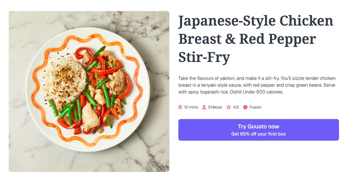Japanese-Style Chicken Breast & Red Pepper Stir-Fry (10 mins) | Gousto ...