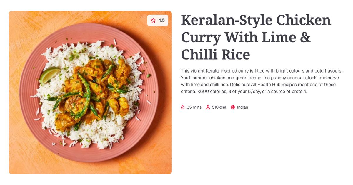 Keralan-Style Chicken Curry With Lime & Chilli Rice (35 mins) | Gousto ...