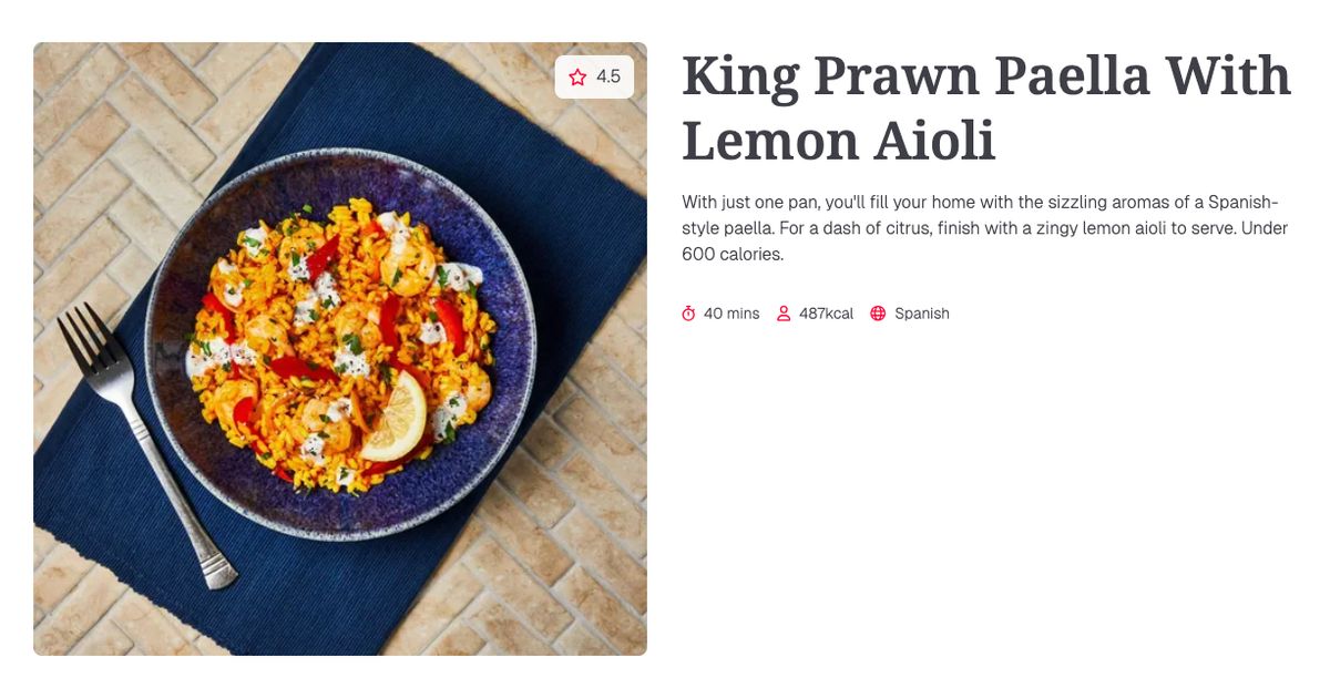 King Prawn Paella With Lemon Aioli (40 mins) | Gousto Recipe Search