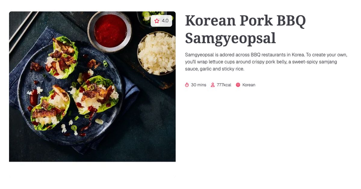 Korean Pork BBQ Samgyeopsal (30 mins) | Gousto Recipe Search