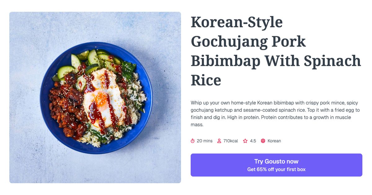 Korean-Style Gochujang Pork Bibimbap With Spinach Rice (20 mins ...