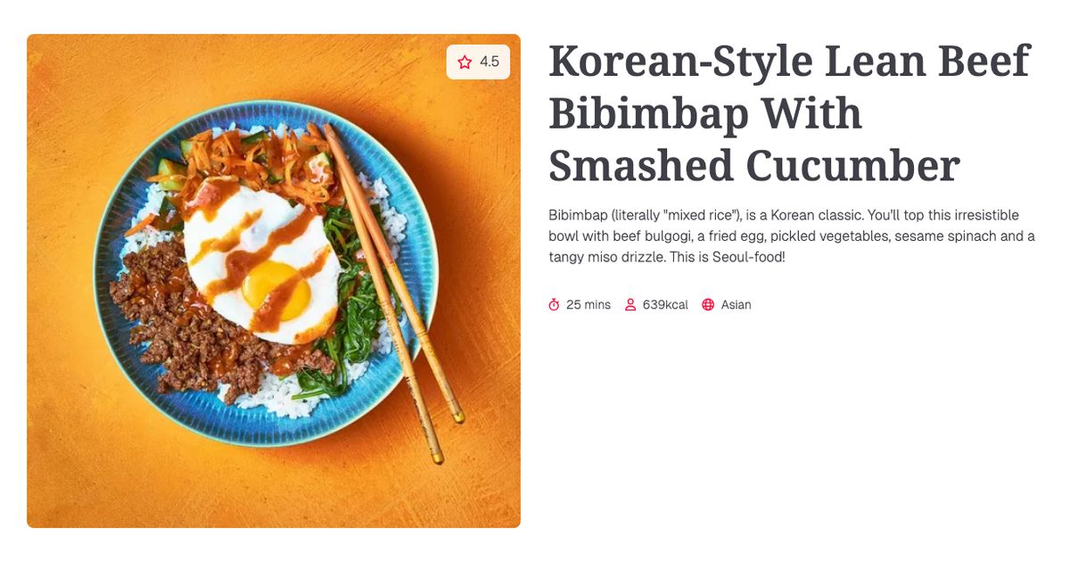 Korean-Style Lean Beef Bibimbap With Smashed Cucumber (25 mins ...
