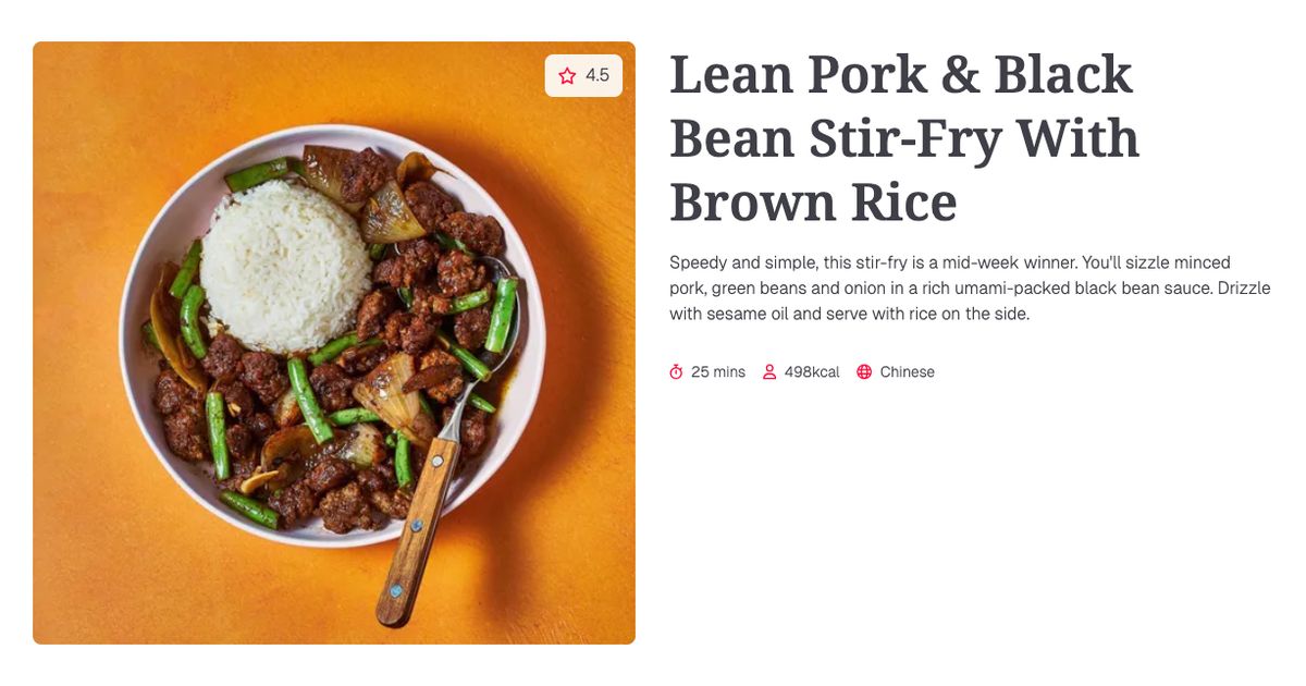 Lean Pork & Black Bean Stir-Fry With Brown Rice (25 mins) | Gousto ...