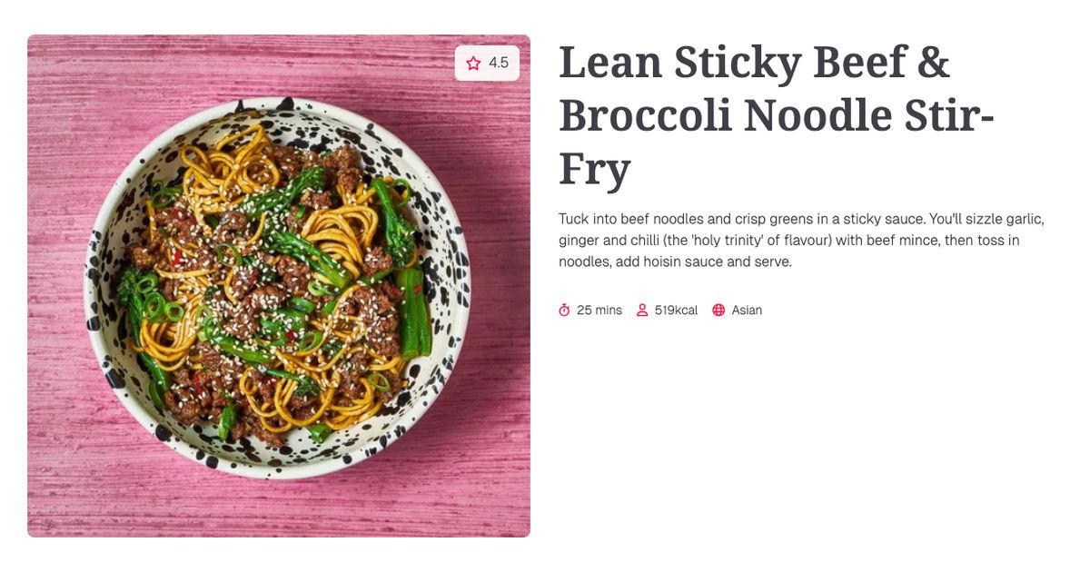 Lean Sticky Beef & Broccoli Noodle Stir-Fry (25 mins) | Gousto Recipe ...