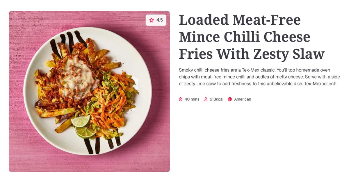 Loaded Meat-Free Mince Chilli Cheese Fries With Zesty Slaw (40 mins ...