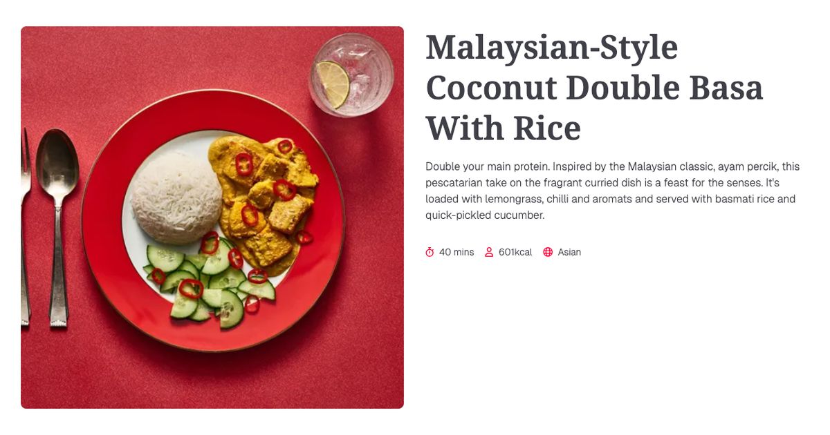 Malaysian-Style Coconut Double Basa With Rice (40 mins) | Gousto Recipe ...