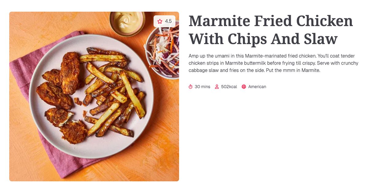 Marmite Fried Chicken With Chips And Slaw (30 mins) | Gousto Recipe Search
