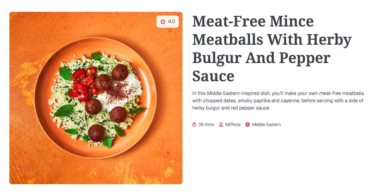 Meat-Free Mince Meatballs With Herby Bulgur And Pepper Sauce (35 mins ...