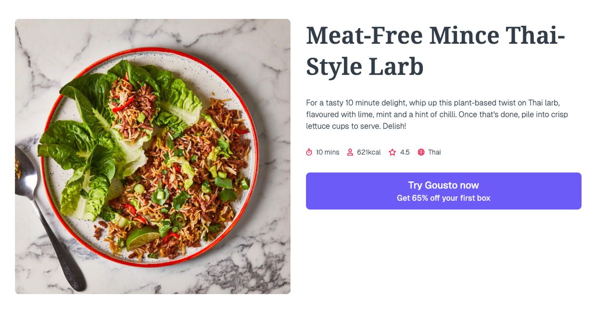 Meat-Free Mince Thai-Style Larb (10 mins) | Gousto Recipe Search