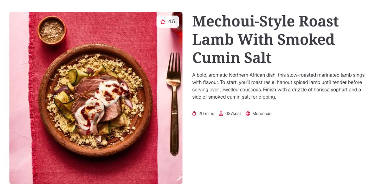 Mechoui-Style Roast Lamb With Smoked Cumin Salt (20 mins) | Gousto ...