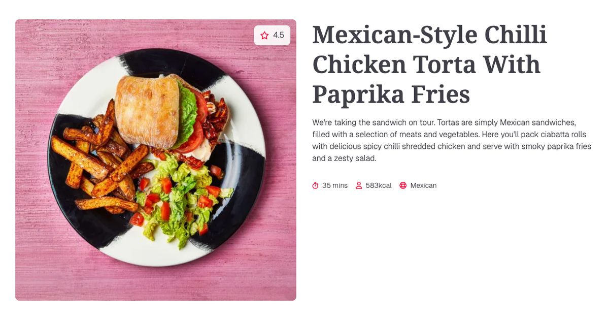Mexican-Style Chilli Chicken Torta With Paprika Fries (35 mins ...