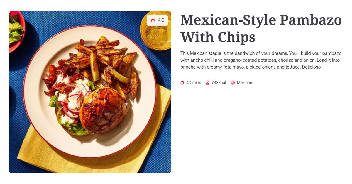 Mexican-Style Pambazo With Chips (40 mins) | Gousto Recipe Search