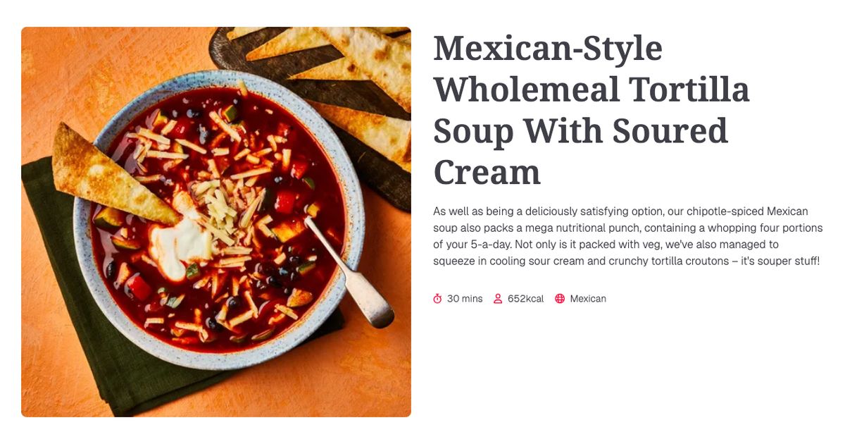 Mexican-Style Wholemeal Tortilla Soup With Soured Cream (30 mins ...