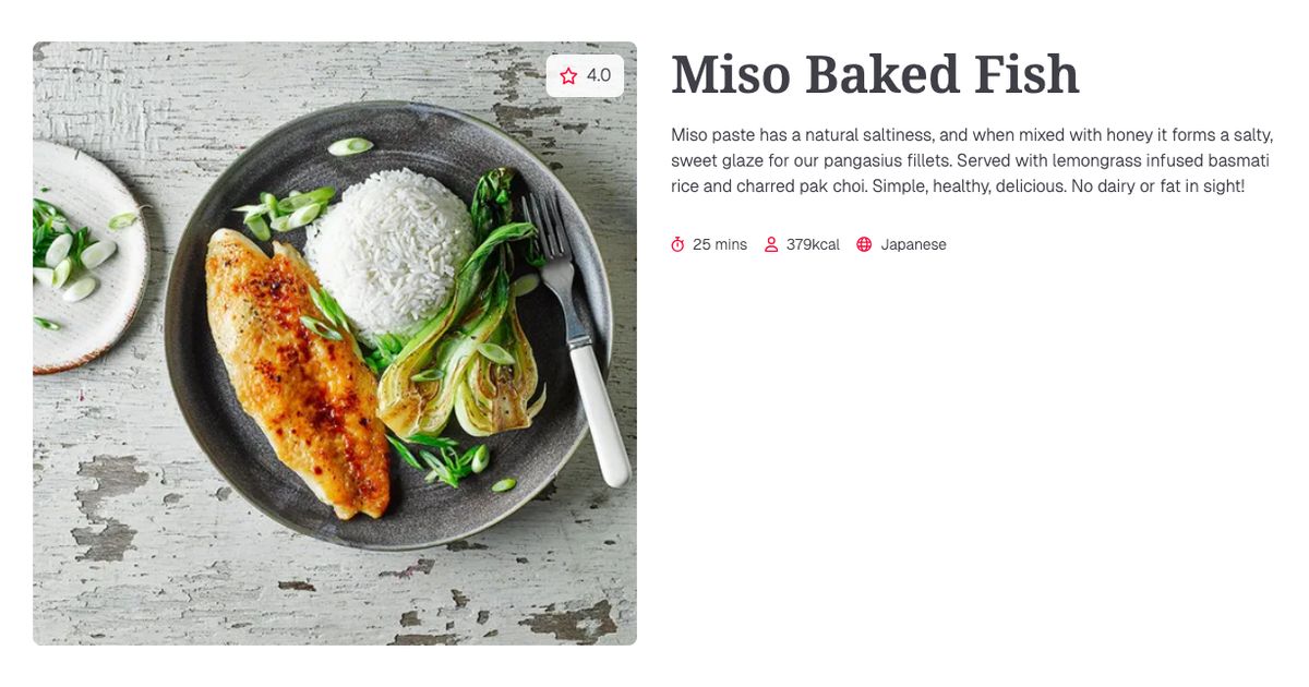 Miso Baked Fish (25 mins) | Gousto Recipe Search
