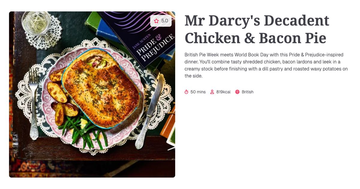 Mr Darcy's Decadent Chicken & Bacon Pie (50 mins) | Gousto Recipe Search
