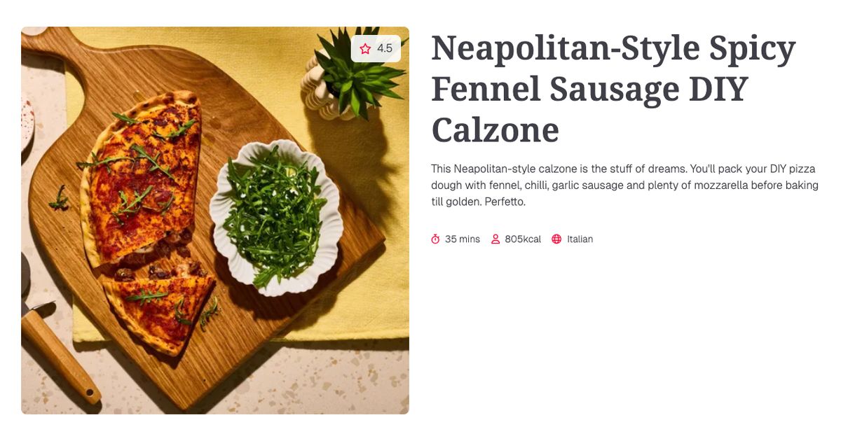 Neapolitan-Style Spicy Fennel Sausage DIY Calzone (35 mins) | Gousto ...