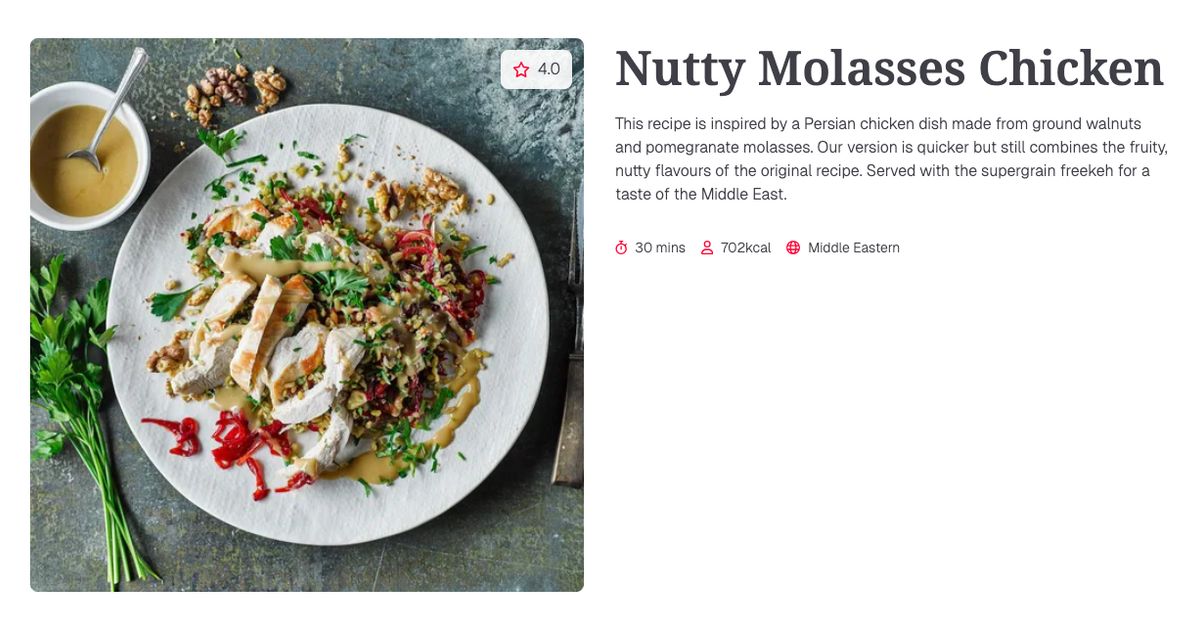 Nutty Molasses Chicken (30 mins) | Gousto Recipe Search