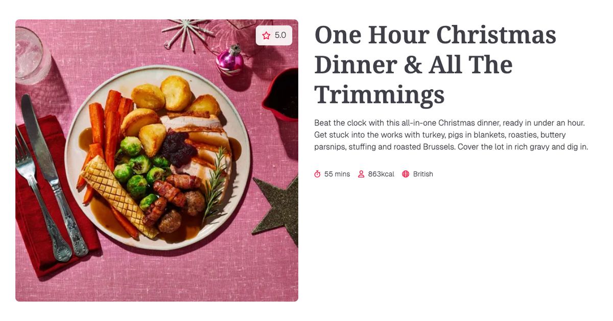 One Hour Christmas Dinner & All The Trimmings (55 mins) | Gousto Recipe ...