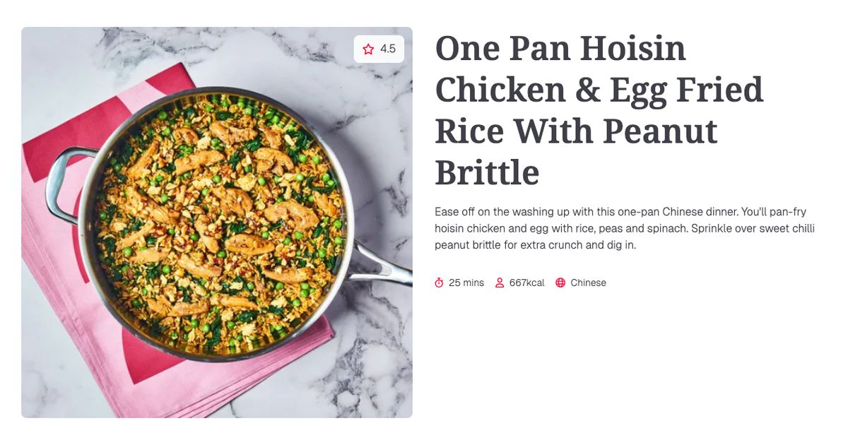 One Pan Hoisin Chicken & Egg Fried Rice With Peanut Brittle (25 mins ...