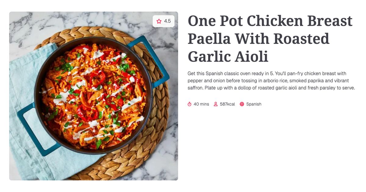 One Pot Chicken Breast Paella With Roasted Garlic Aioli (40 mins ...
