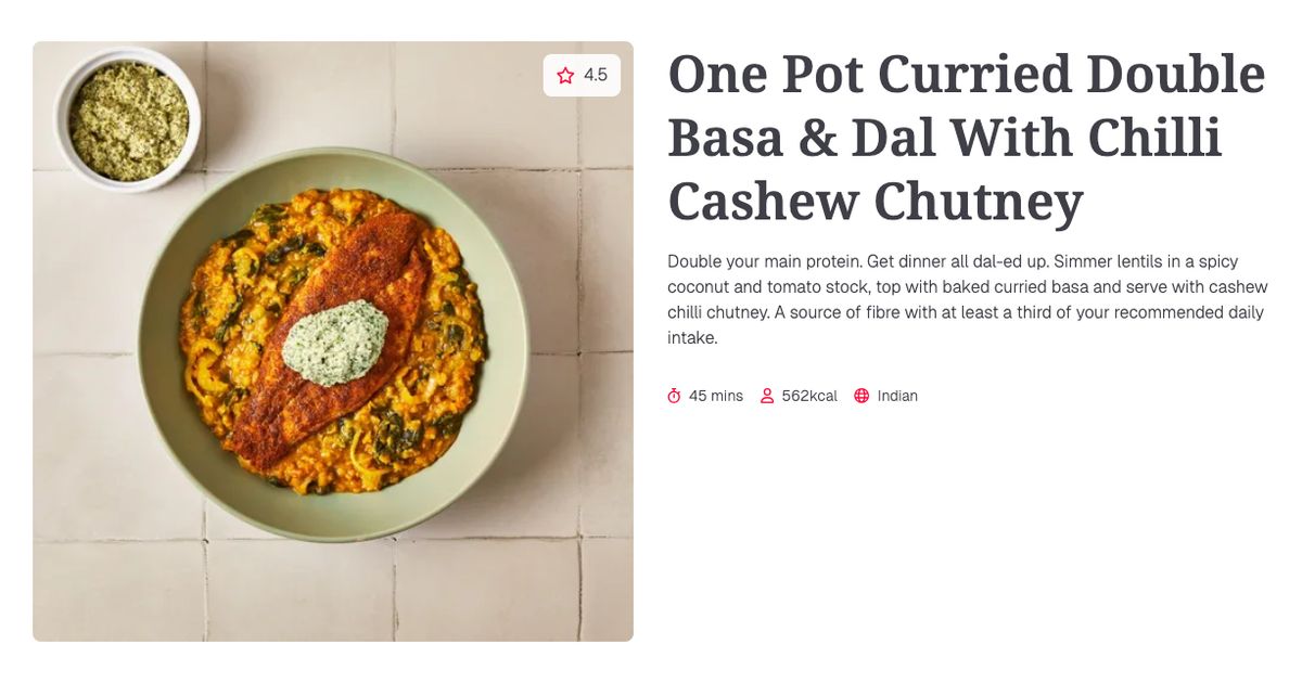 One Pot Curried Double Basa & Dal With Chilli Cashew Chutney (45 mins ...