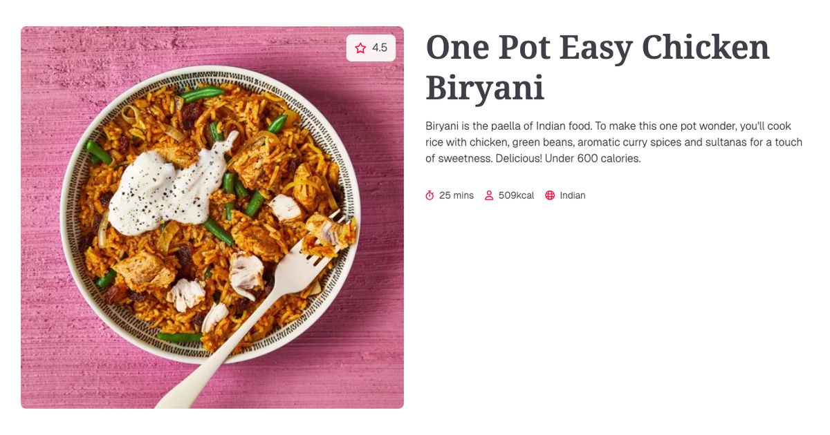 One Pot Easy Chicken Biryani (25 mins) | Gousto Recipe Search